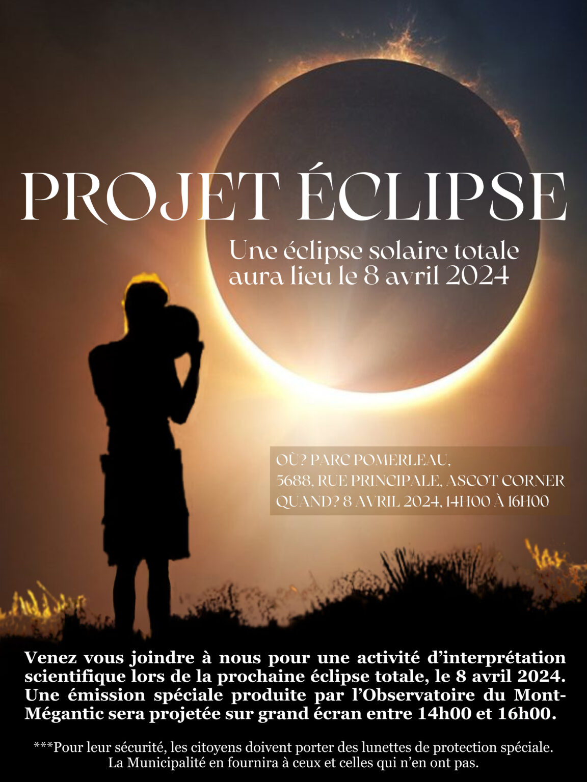 Éclipse solaire totale: une activité aura lieu le 8 avril prochain au ...