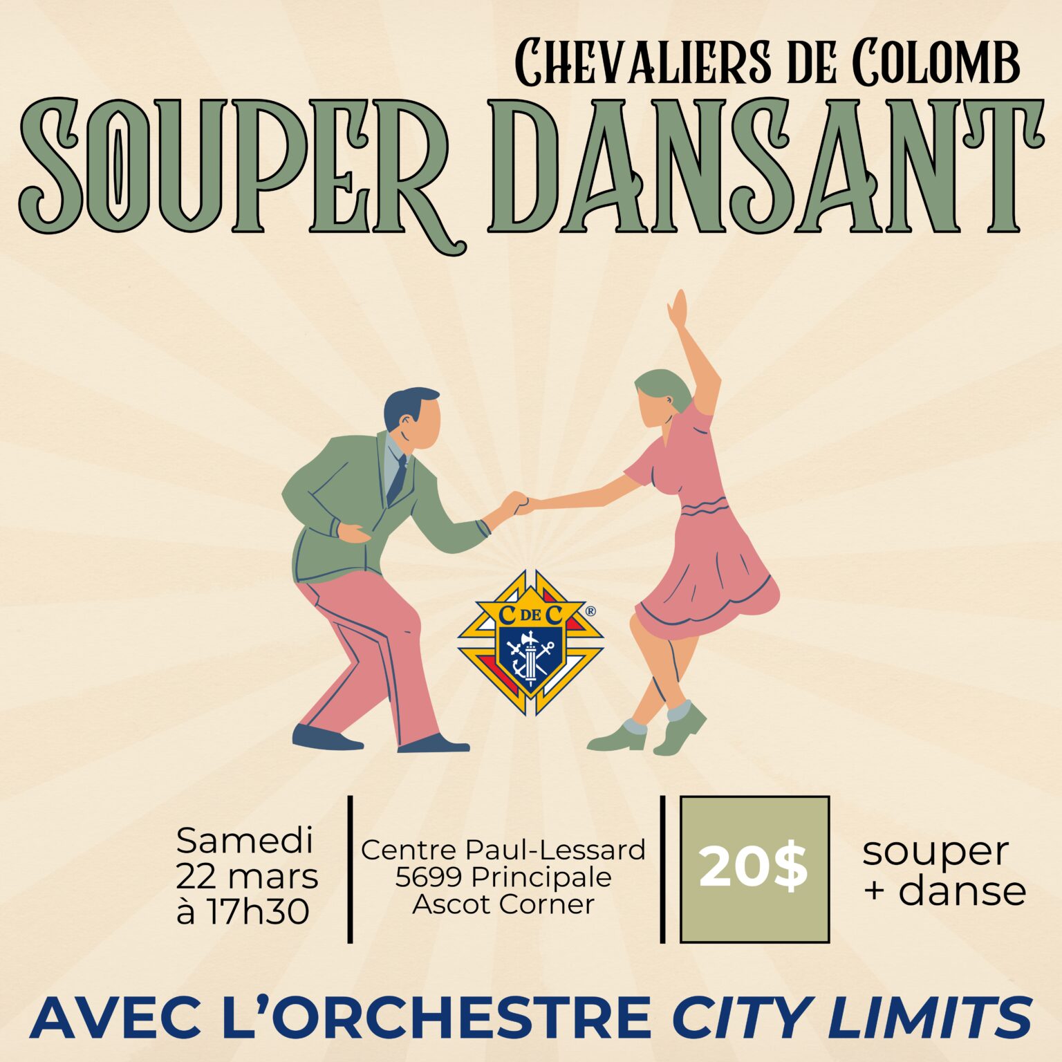 Souper dansant des Chevaliers de Colomb, avec l'orchestre City Limits ...
